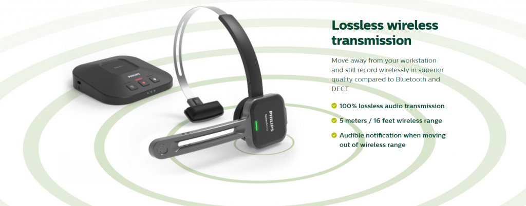Philips SpeechOne Wireless Dictation Headset